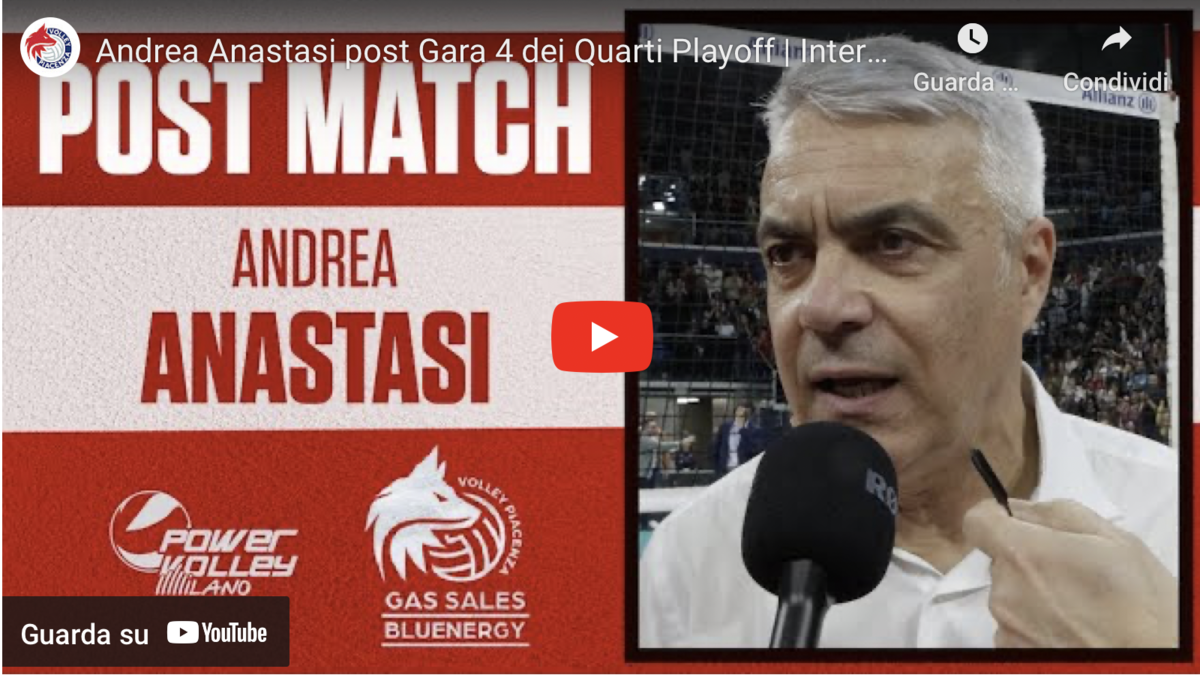 Piacenza: Anastasi "Nel quinto set non siamo entrati in campo, sbagliato atteggiamento ...